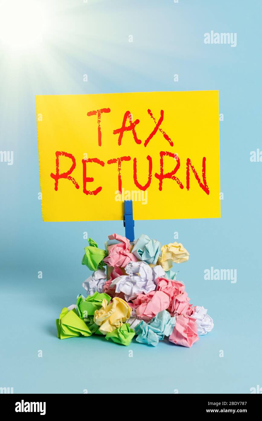 Word writing text Tax Return. Business photo showcasing Tax payer ...