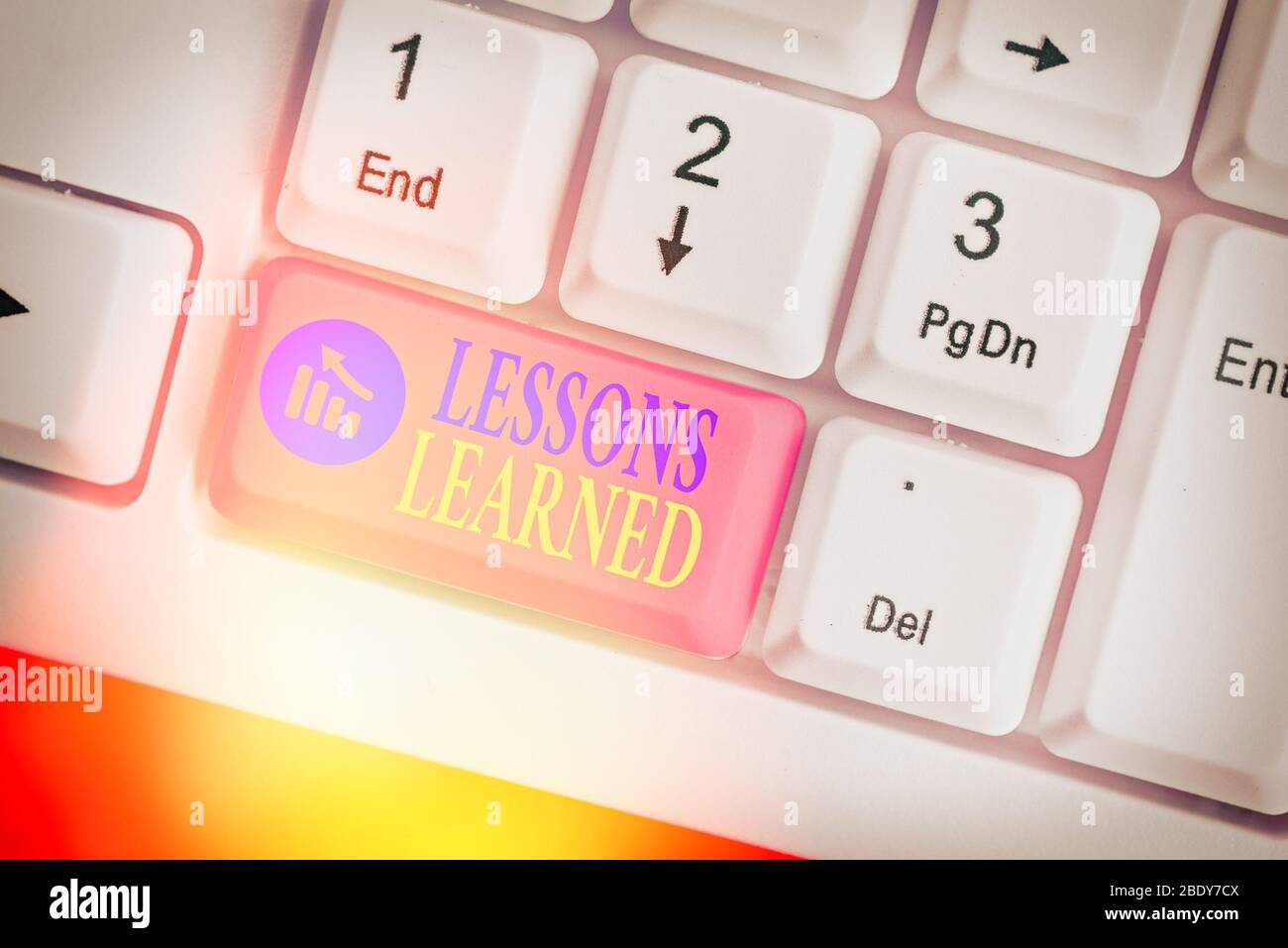 Writing note showing Lessons Learned. Business concept for the ...