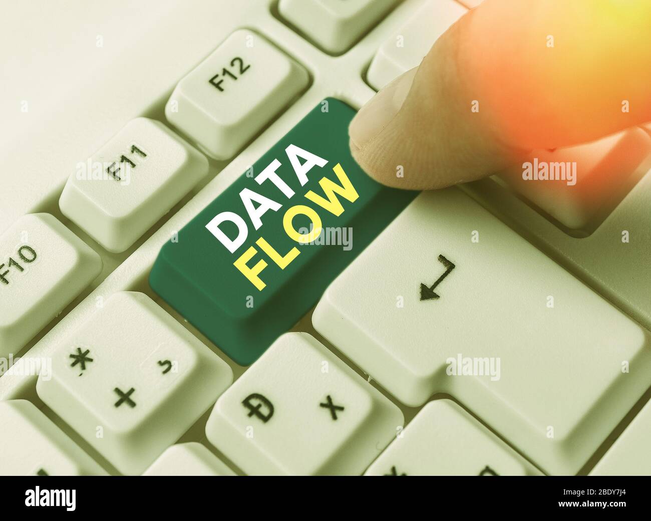 Word writing text Data Flow. Business photo showcasing the movement of data through a system ...