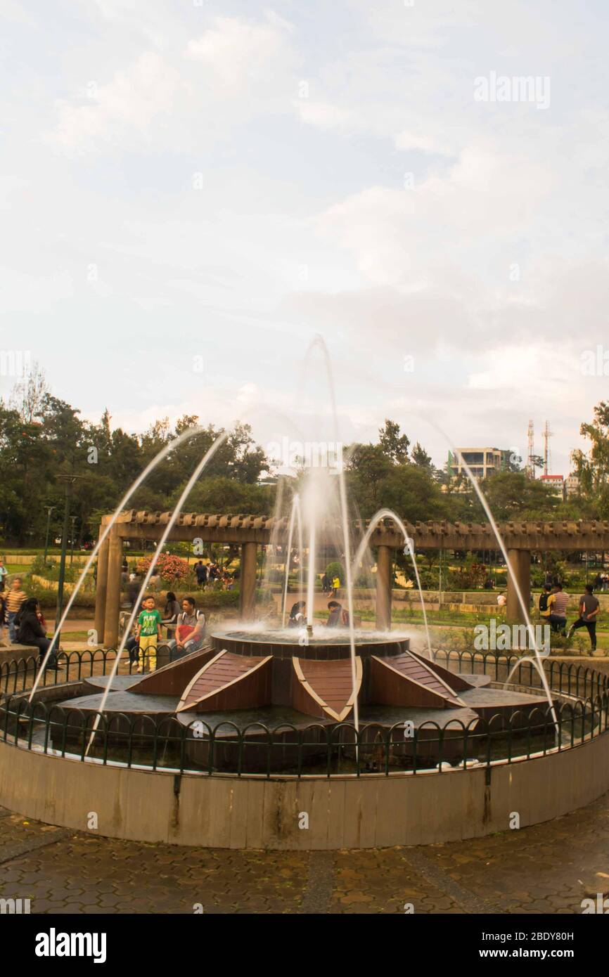 OCT. 19, 2019-BAGUIO CITY PHILIPPINES : Water fountain in the middle of ...