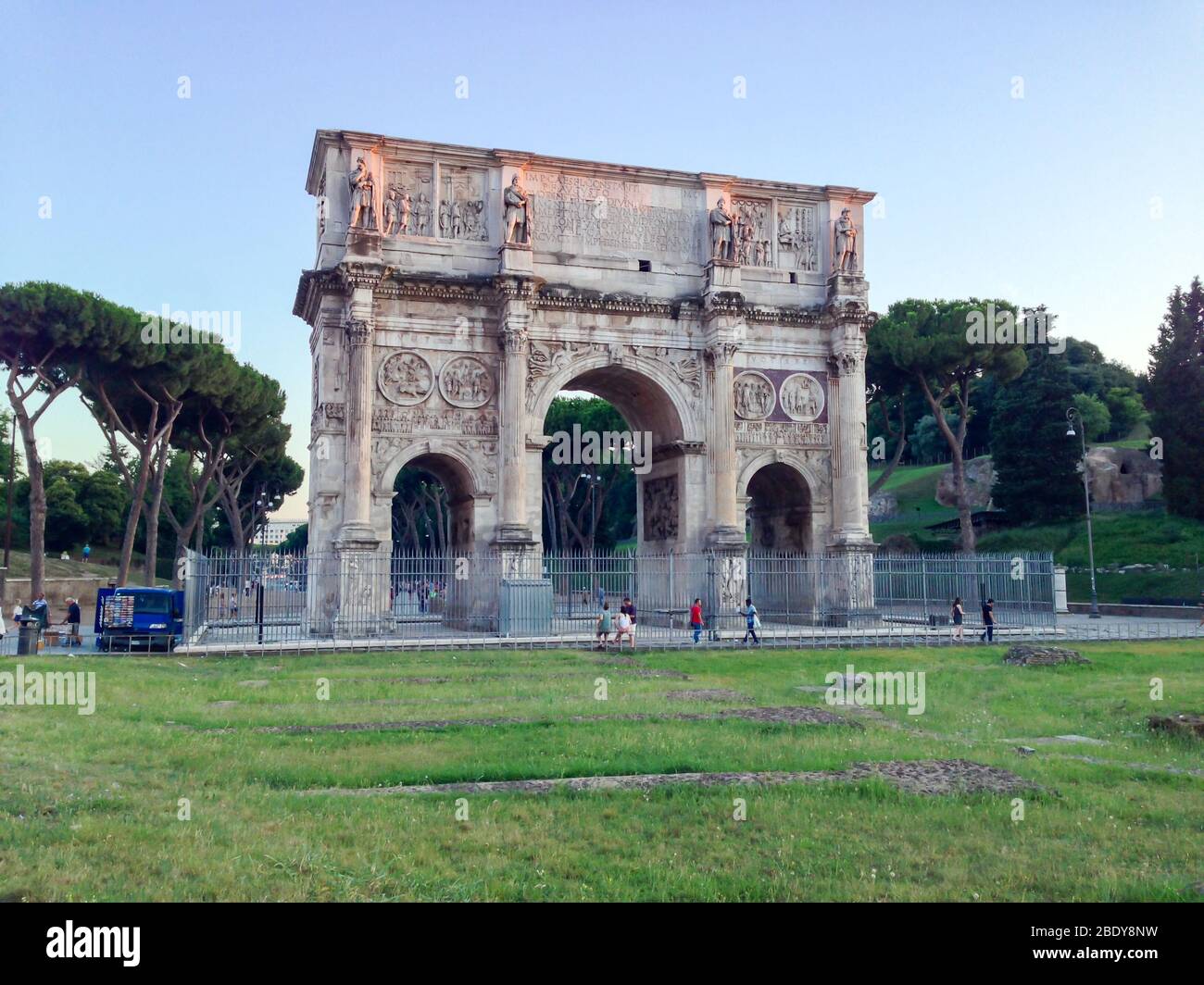 View of the Arc de Triomphe from the Coliseum in Rome, Italy Stock ...