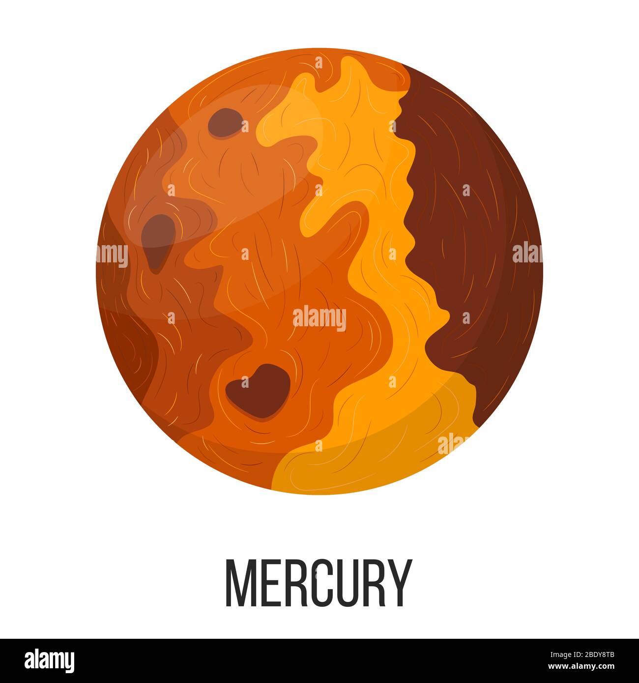 Mercury planet isolated on white background. Planet of solar system ...