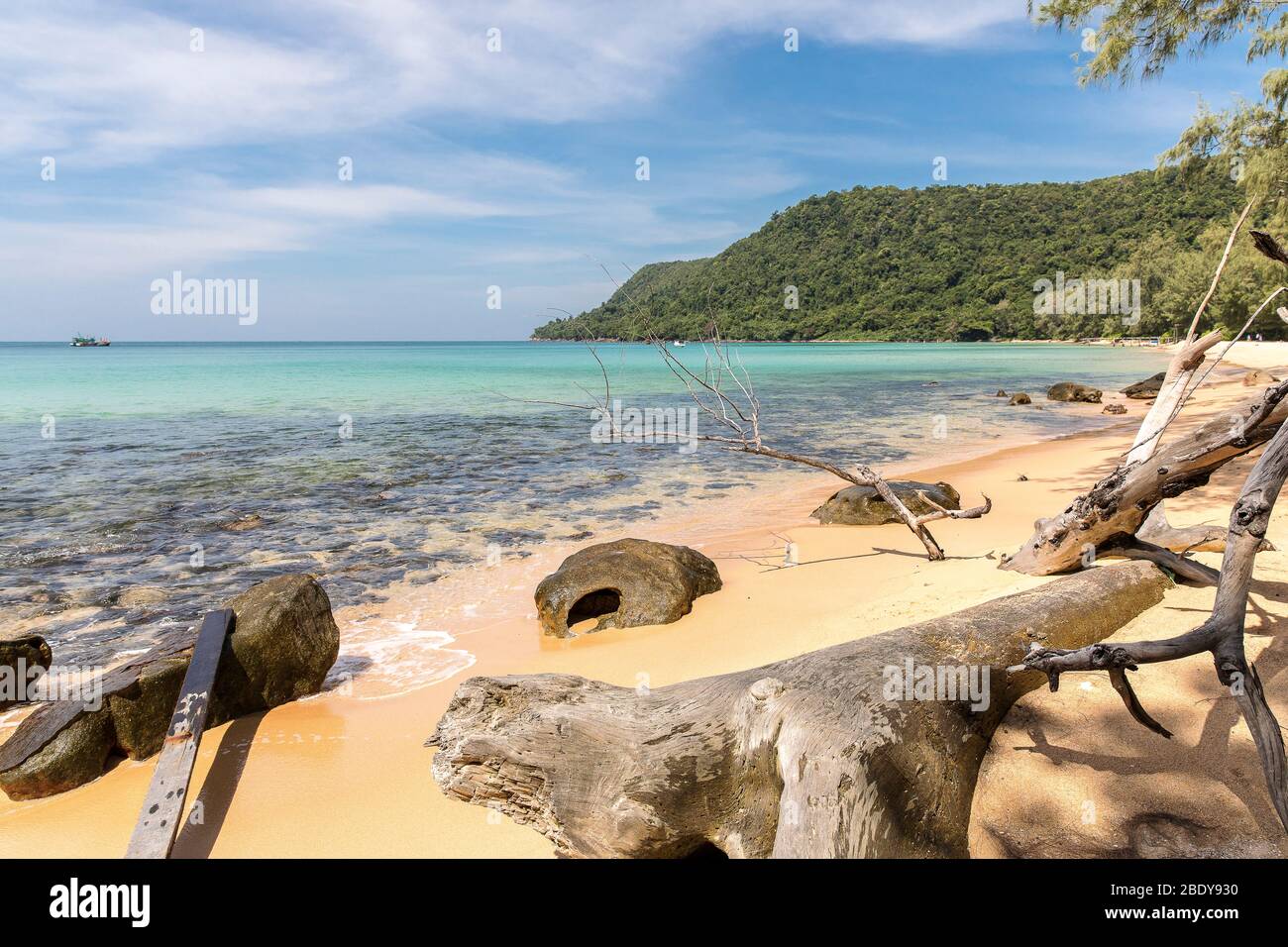Sunset beach, koh rong samloem island, sihanoukville, Cambodia Stock ...