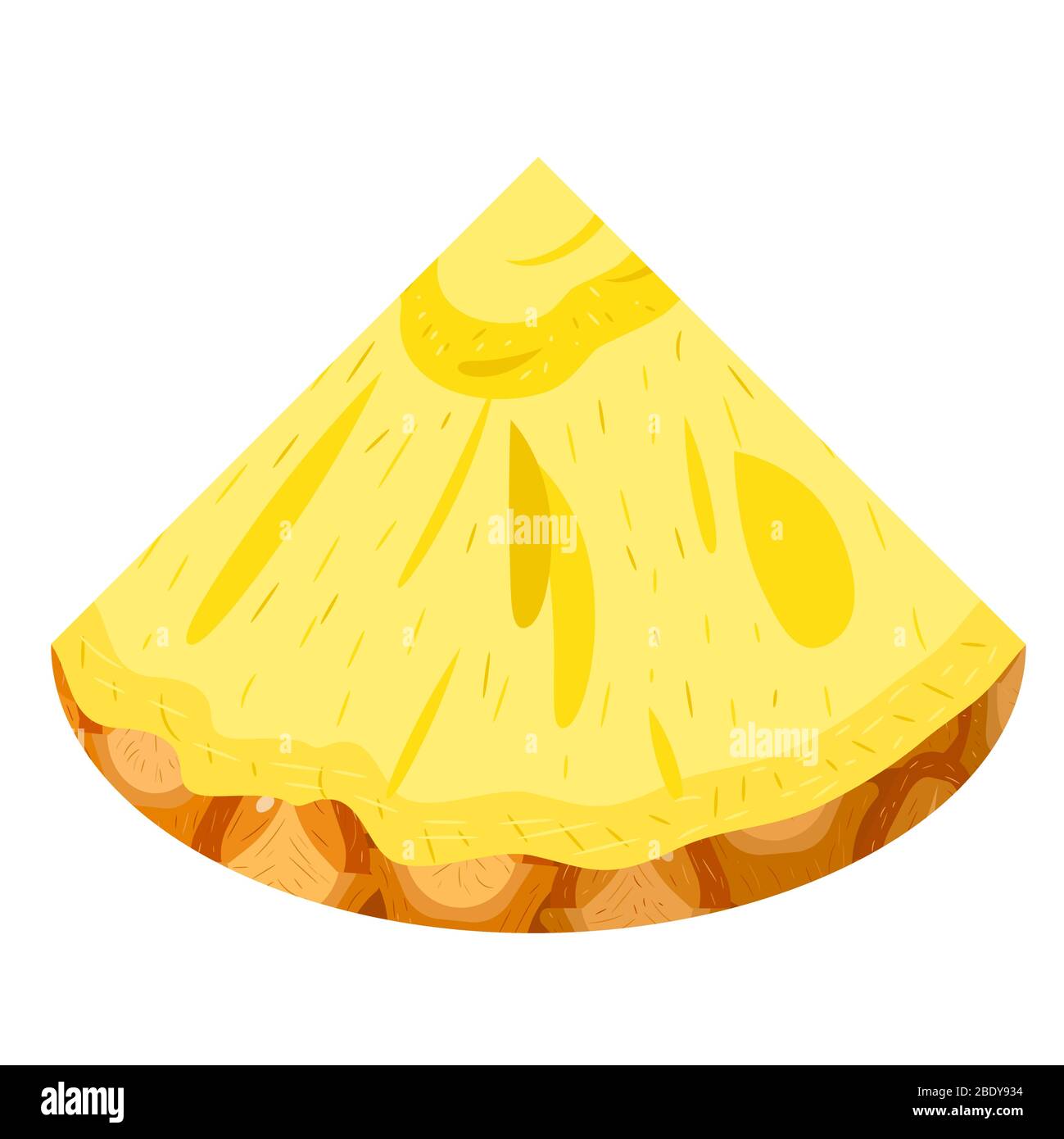 Fresh cut slice pineapple fruit isolated on white background. Summer ...