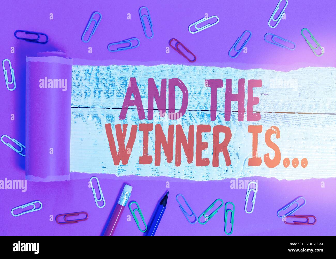 Handwriting text writing And The Winner Is. Conceptual photo announcing ...