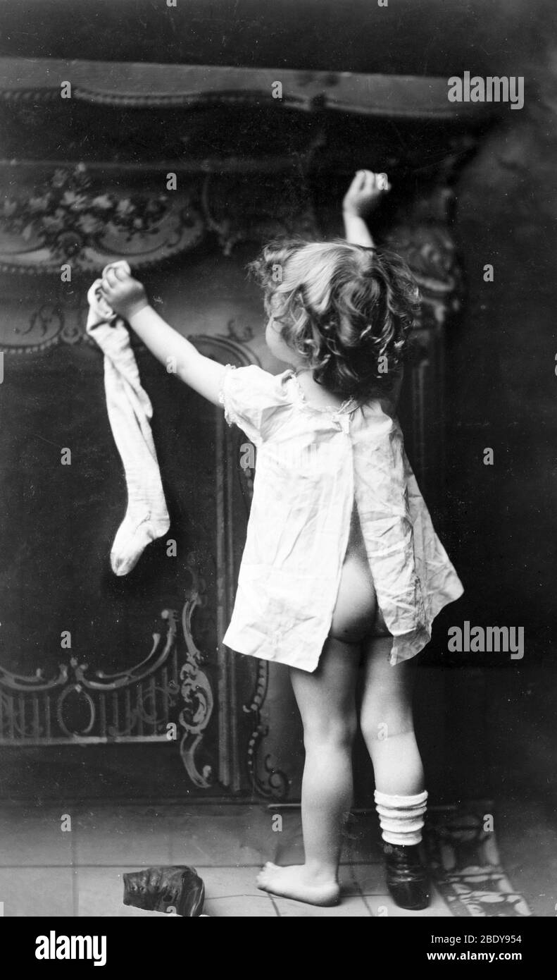 Stocking xmas Black and White Stock Photos & Images - Alamy