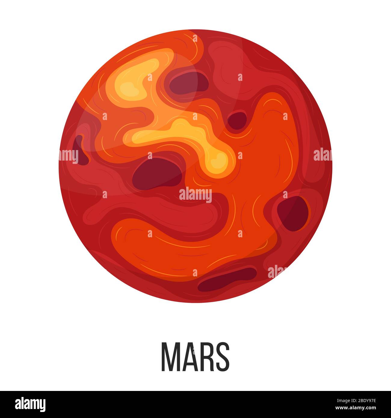 Mars planet isolated on white background. Planet of solar system ...