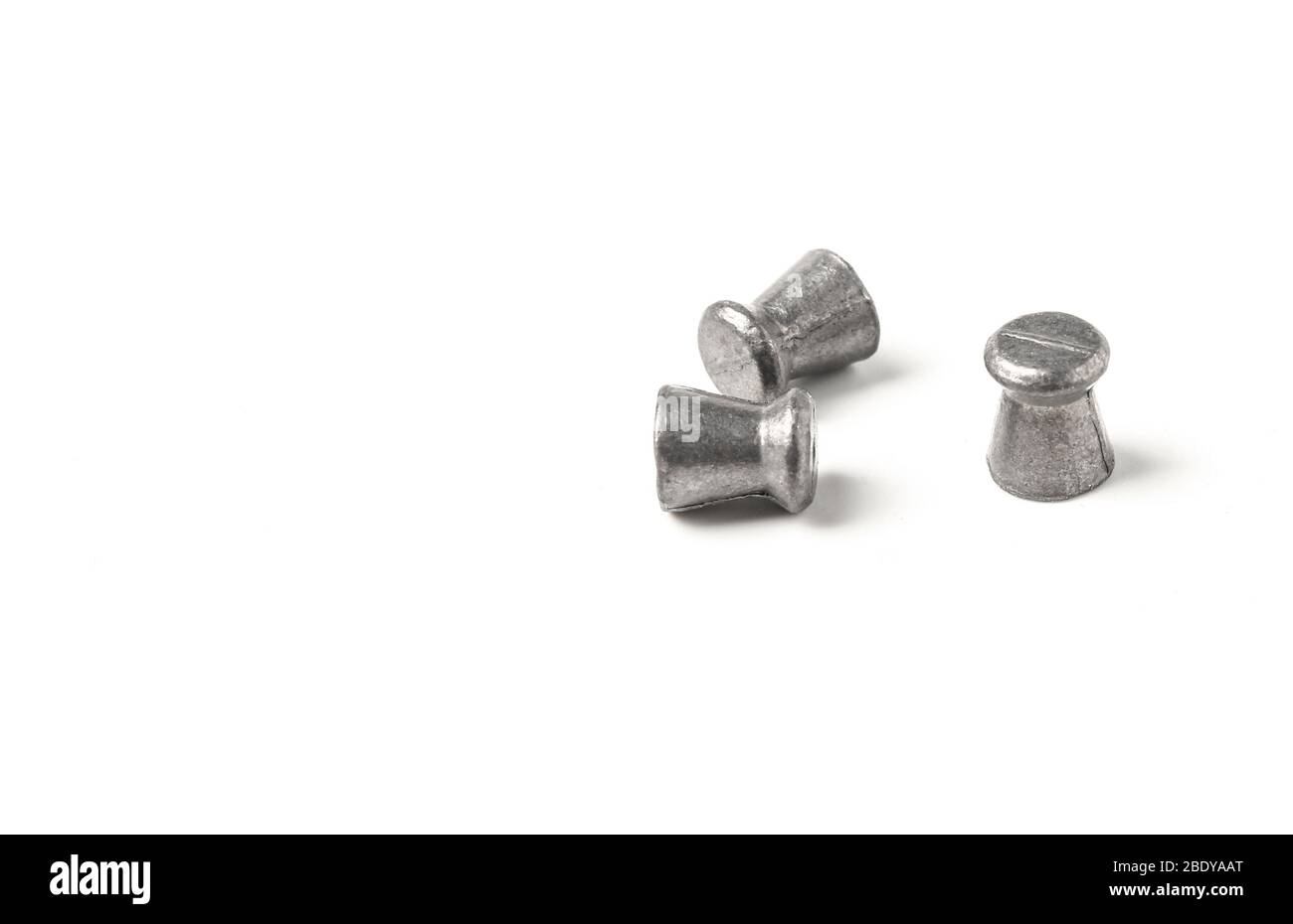 Lead bullets for an air rifle isolated on white Stock Photo - Alamy