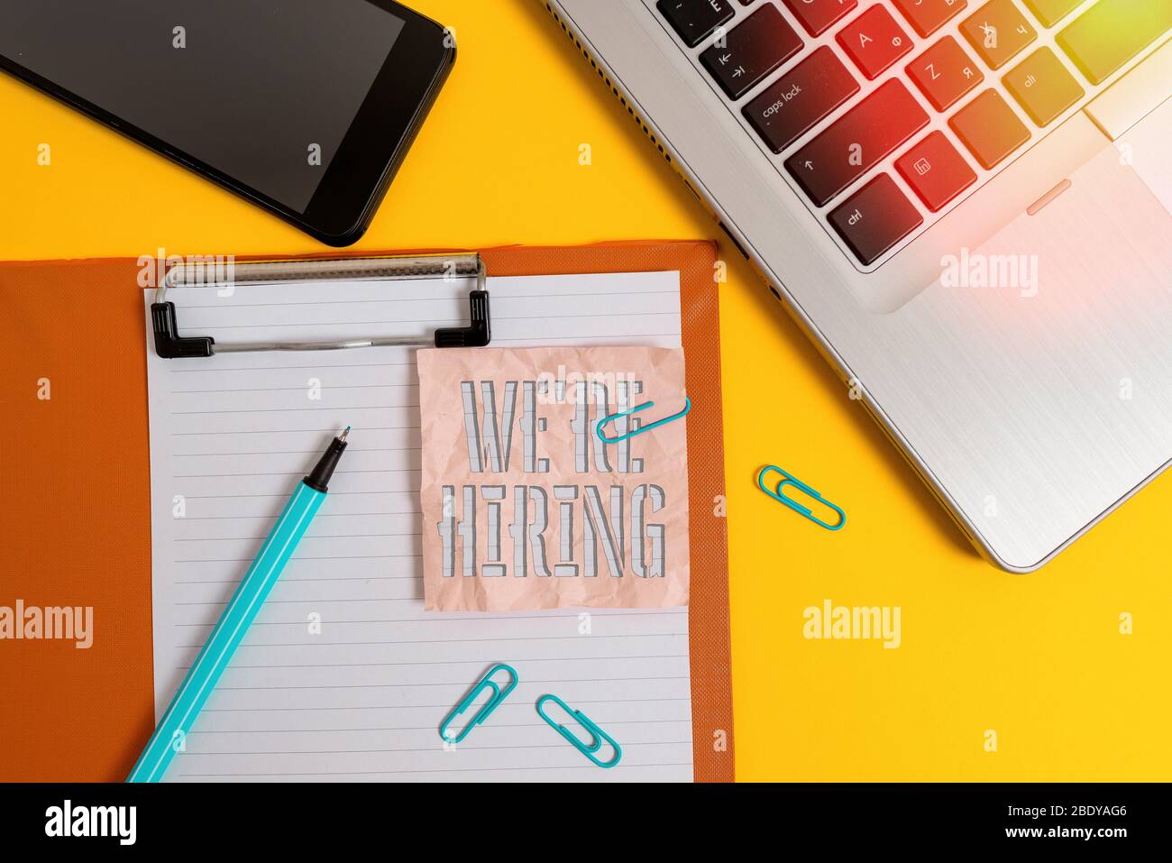 Handwriting text We Are Re Hiring. Conceptual photo process of ...