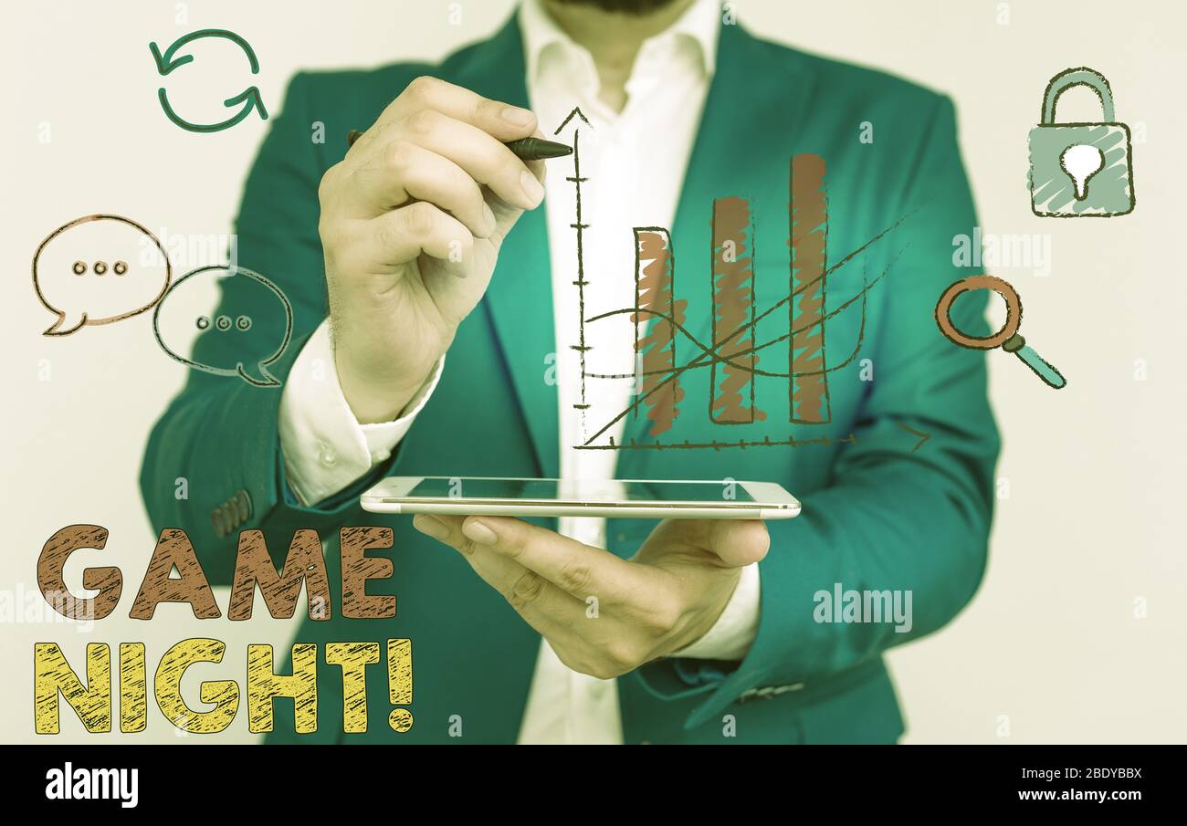 Handwriting text writing Game Night. Conceptual photo usually its ...