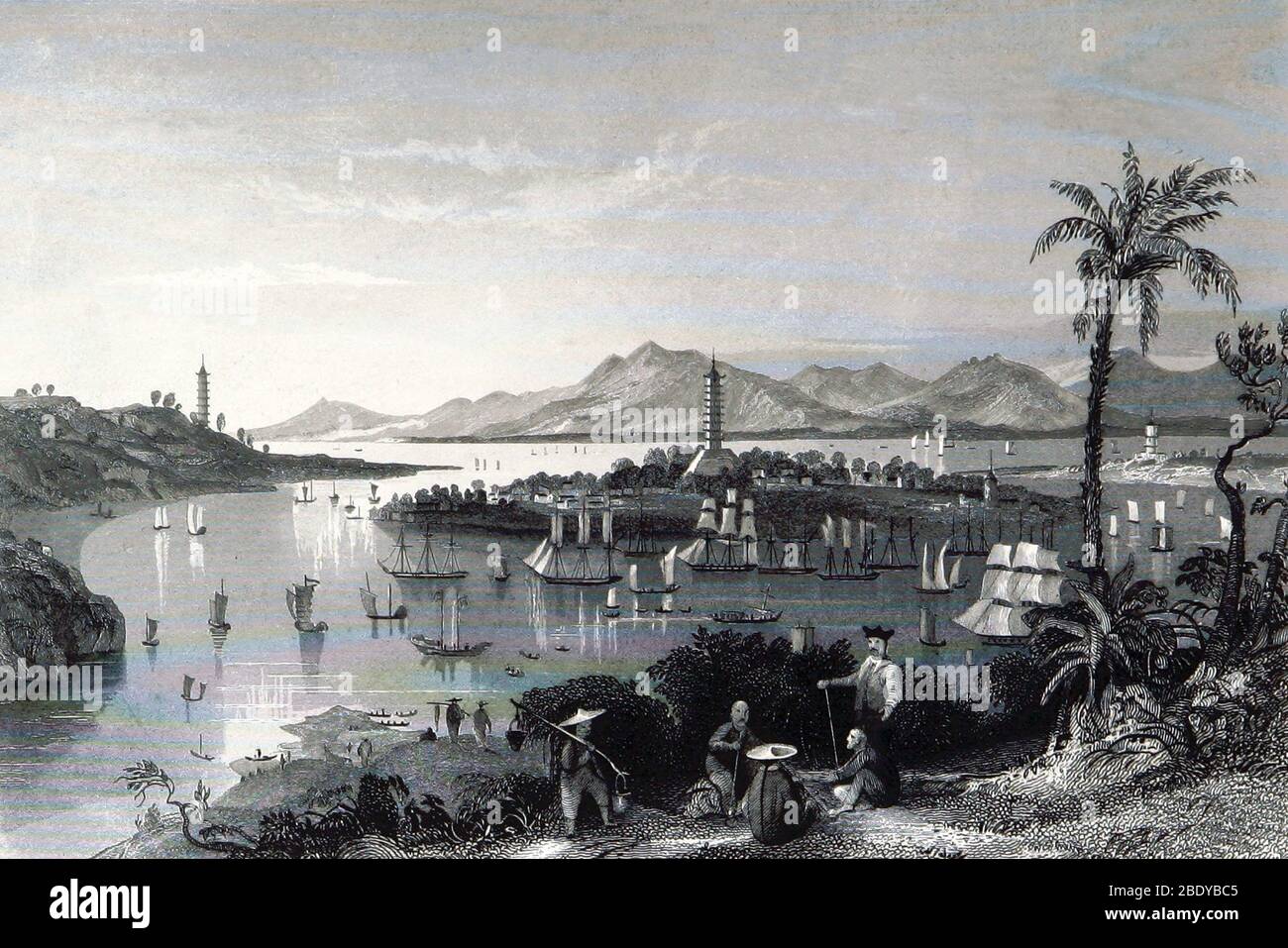 Whampoa Waterfront, China, 19th Century Stock Photo - Alamy