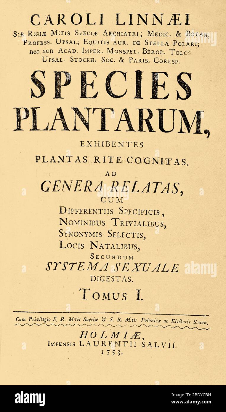 Carl linnaeus plants hi-res stock photography and images - Alamy
