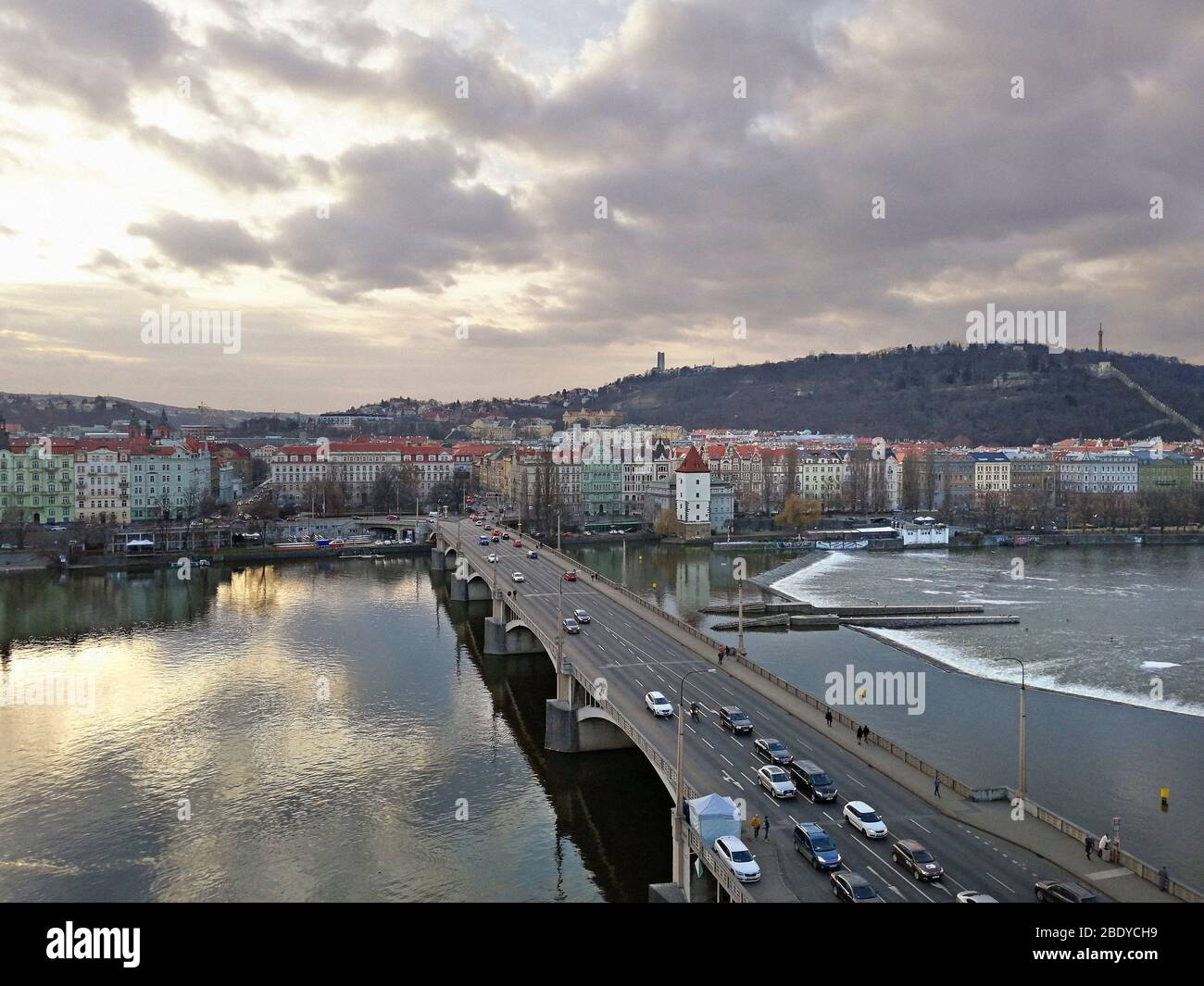Czech Republic, Prague, View from Dancing House, Moldovan river Stock ...