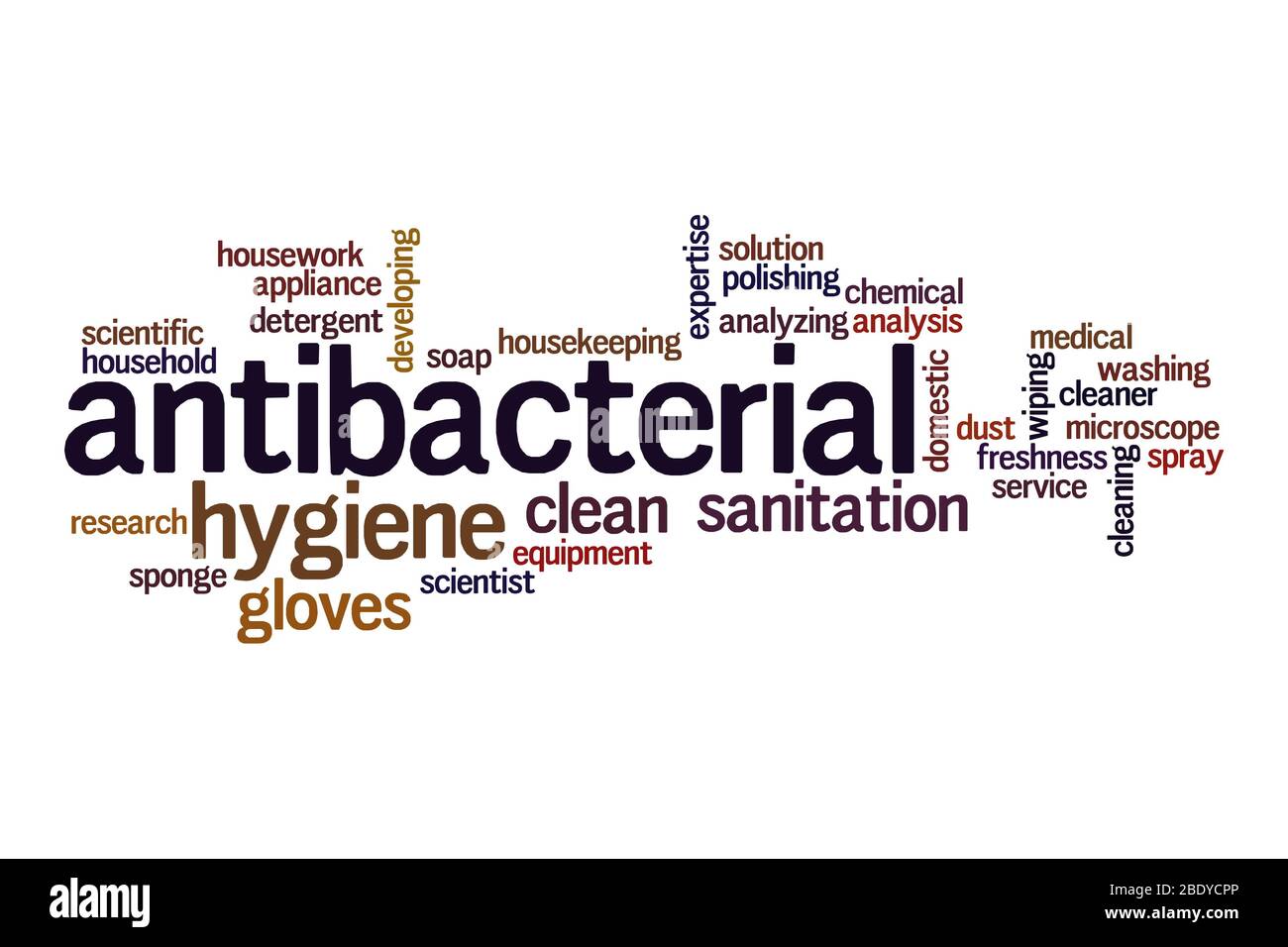 Antibacterial word cloud concept on white background Stock Photo - Alamy