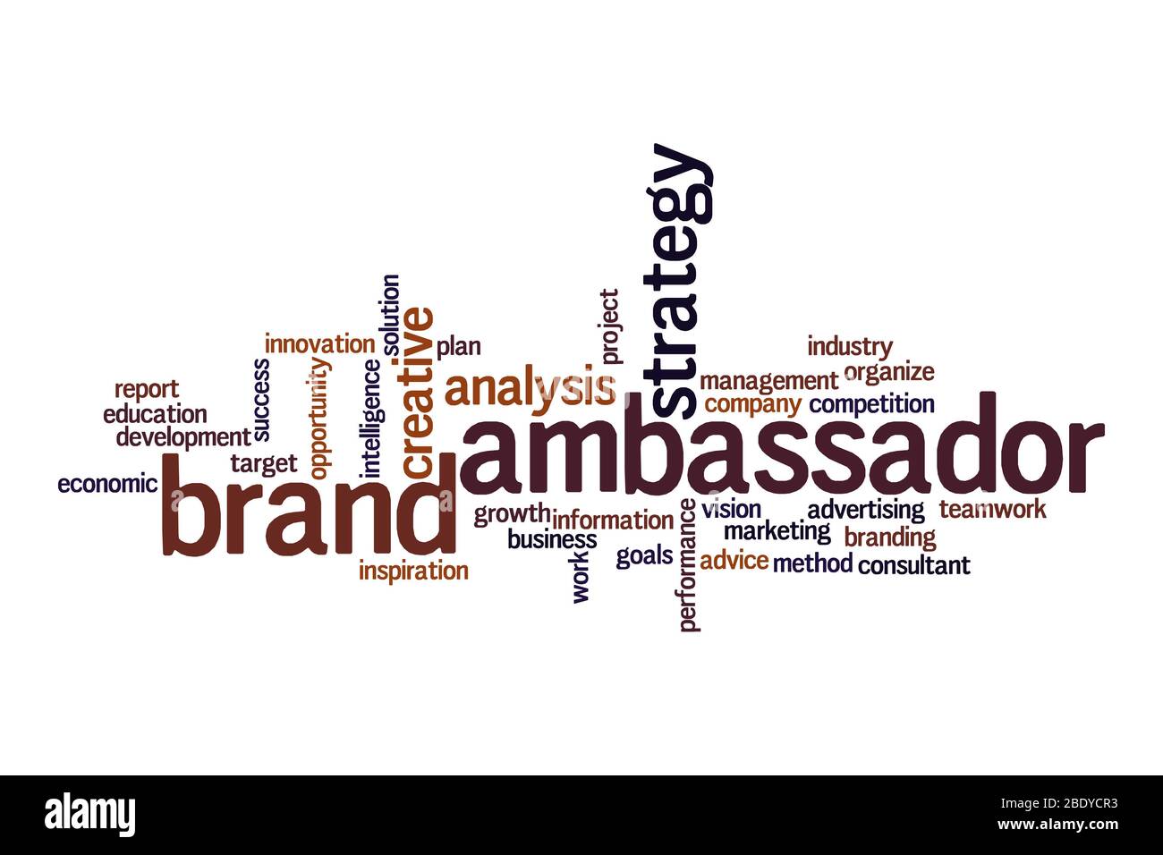 Brand ambassador word cloud concept on white background Stock Photo - Alamy