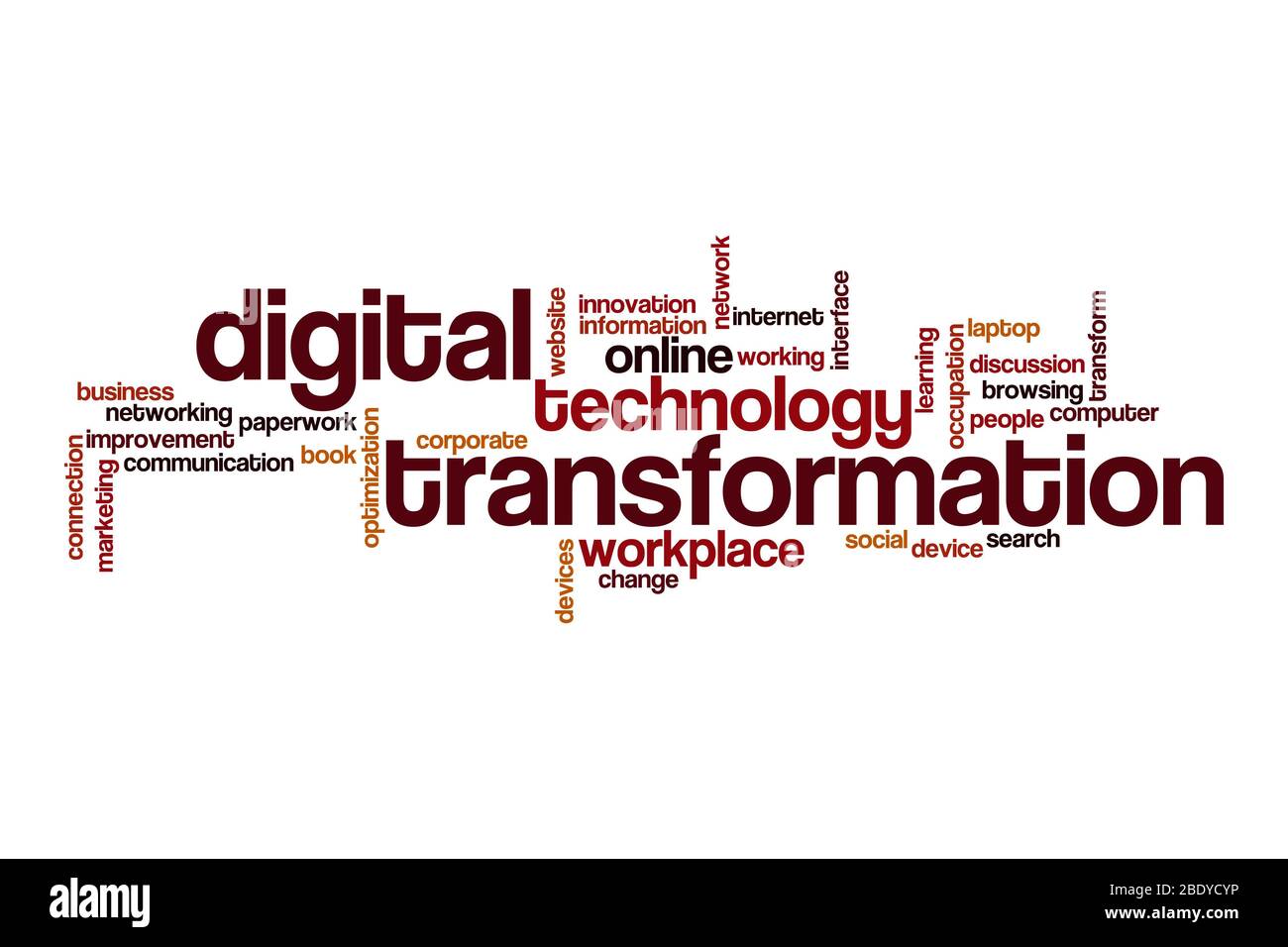 Digital transformation word cloud concept on white background Stock ...