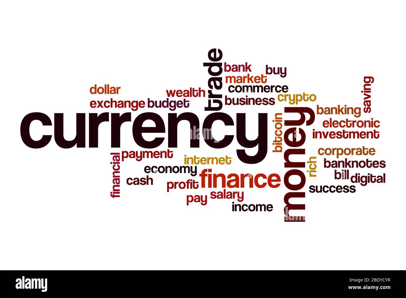 Currency word cloud concept on white background Stock Photo - Alamy