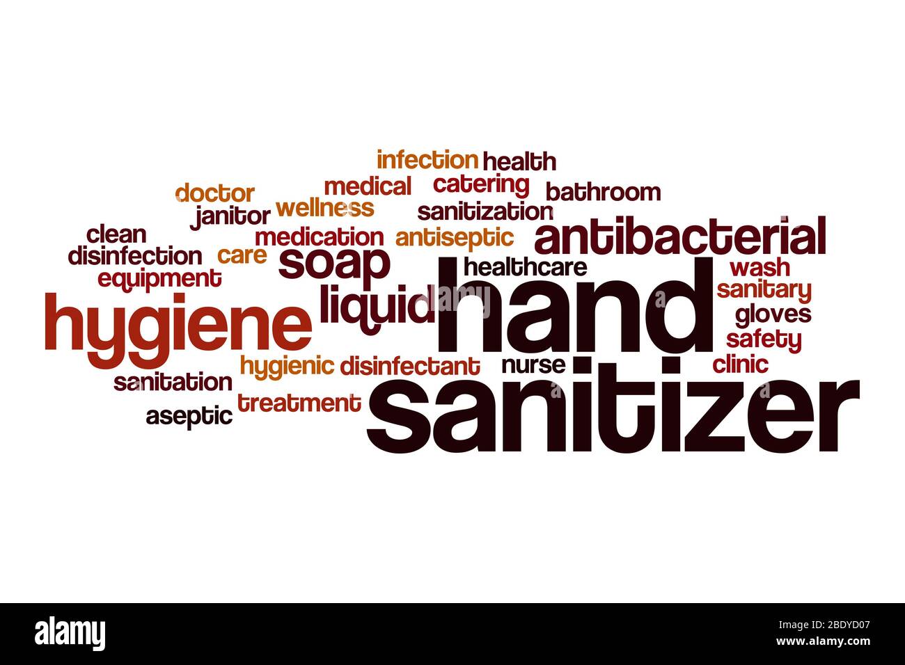 Hand sanitizer word cloud concept on white background Stock Photo - Alamy