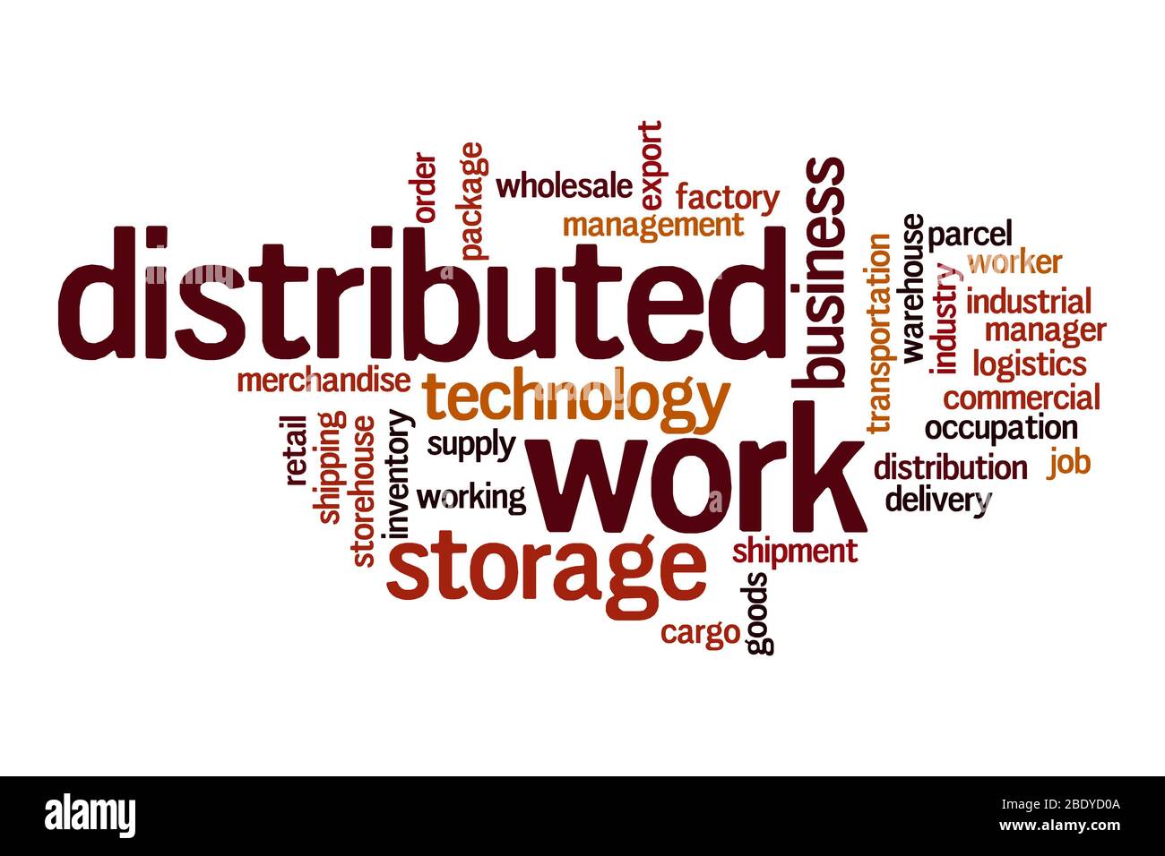 Distributed work word cloud concept on white background Stock Photo - Alamy