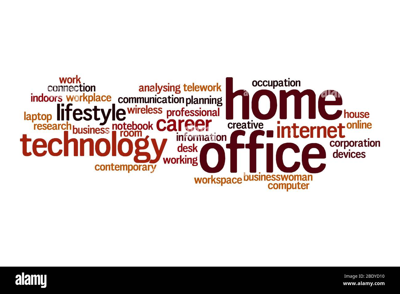 Home office word cloud concept on white background Stock Photo - Alamy