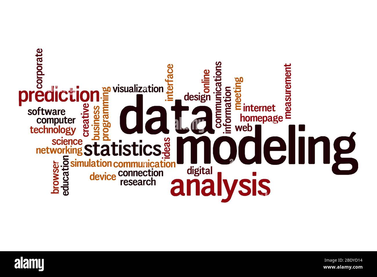 Data modeling word cloud concept on white background Stock Photo - Alamy
