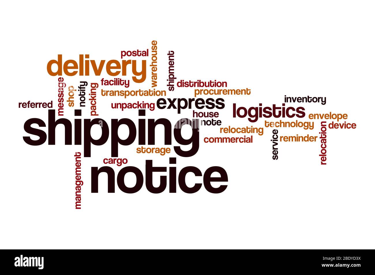 Shipping notice word cloud concept on white background Stock Photo - Alamy