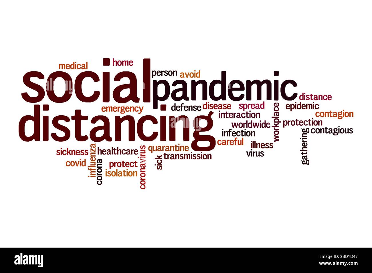 Social distancing word cloud concept on white background Stock Photo ...