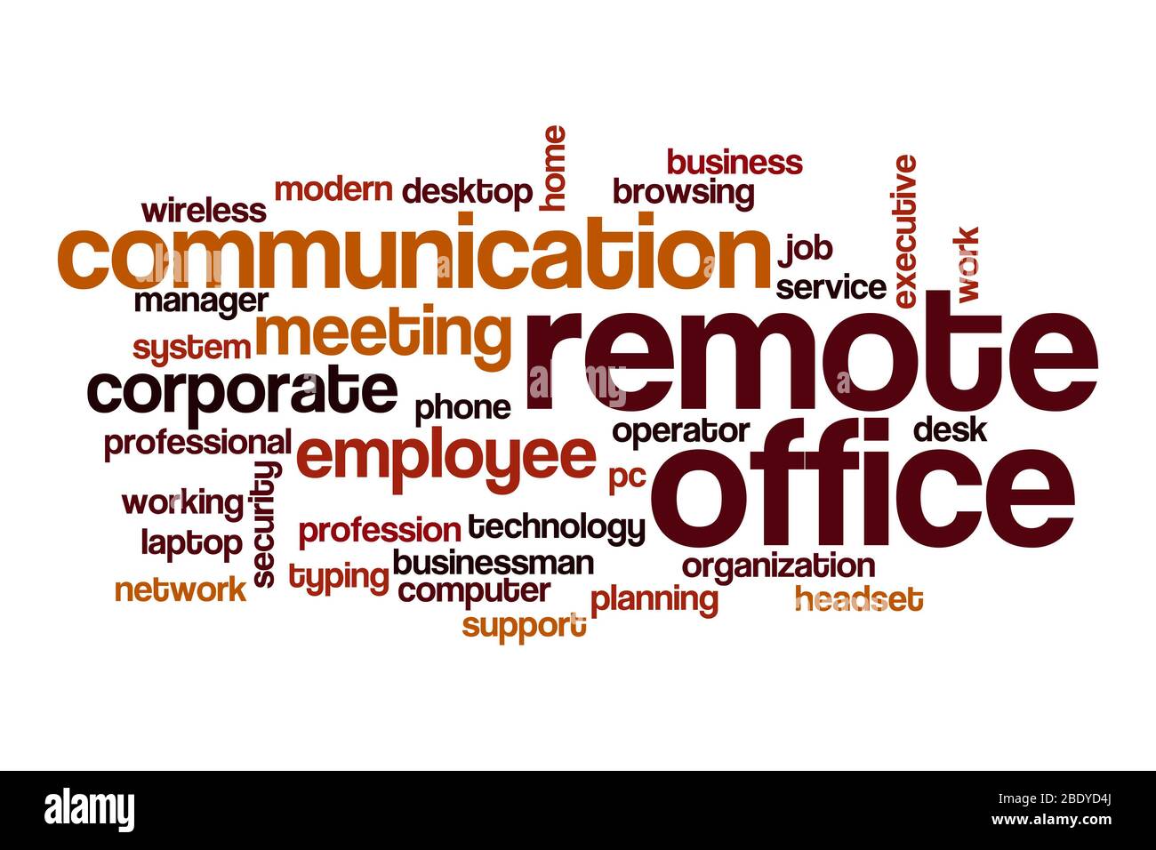 Remote office word cloud concept on white background Stock Photo - Alamy