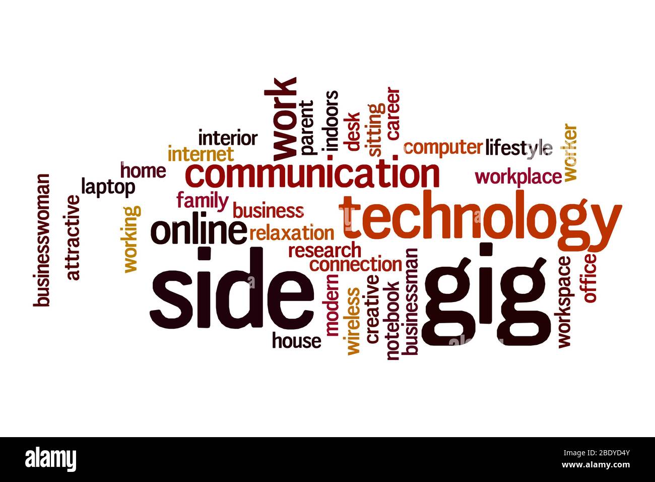 Side gig word cloud concept on white background Stock Photo - Alamy