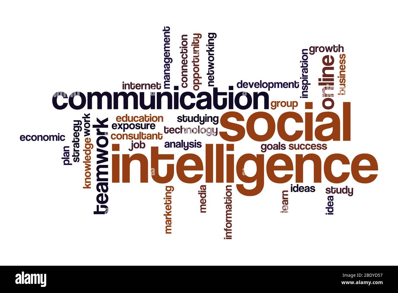 Social intelligence word cloud concept on white background Stock Photo ...