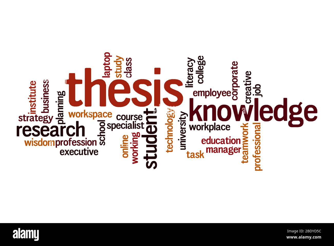 Thesis word cloud concept on white background Stock Photo - Alamy