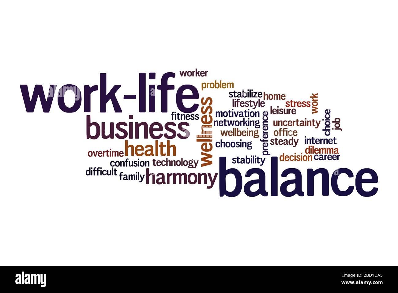 Work-life balance word cloud concept on white background Stock Photo ...