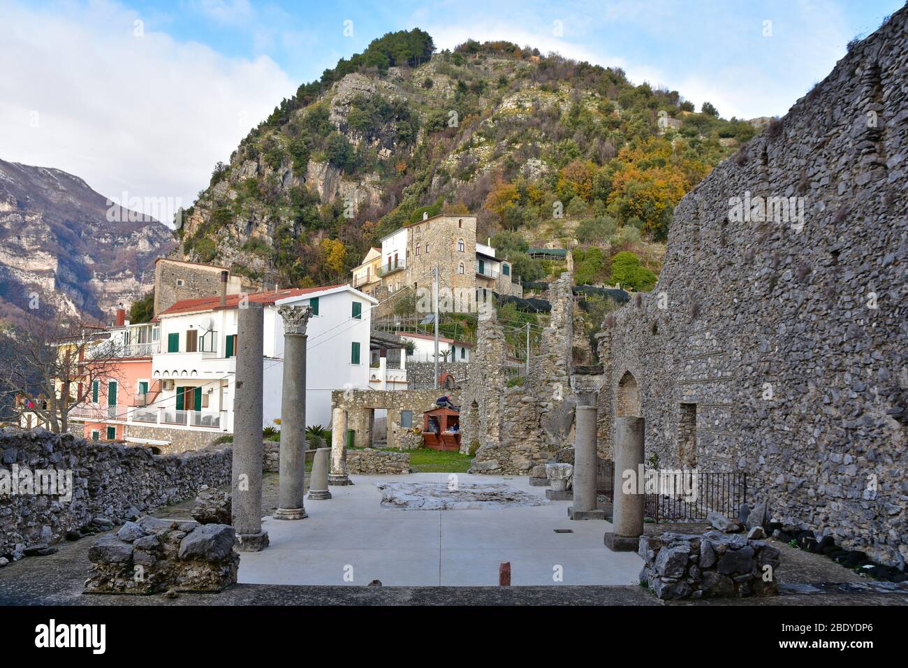 The ruins of the ancient church of the Saint Eustachio, in the town of ...