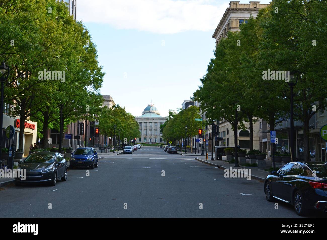 Fayetteville St in downtown Raleigh is normally busy but is eerily ...