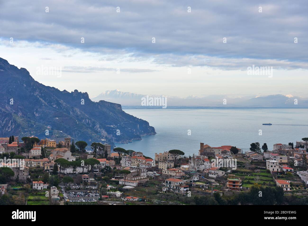 Panoramic view of Ravello, a town on the Amalfi coast, Italy Stock ...