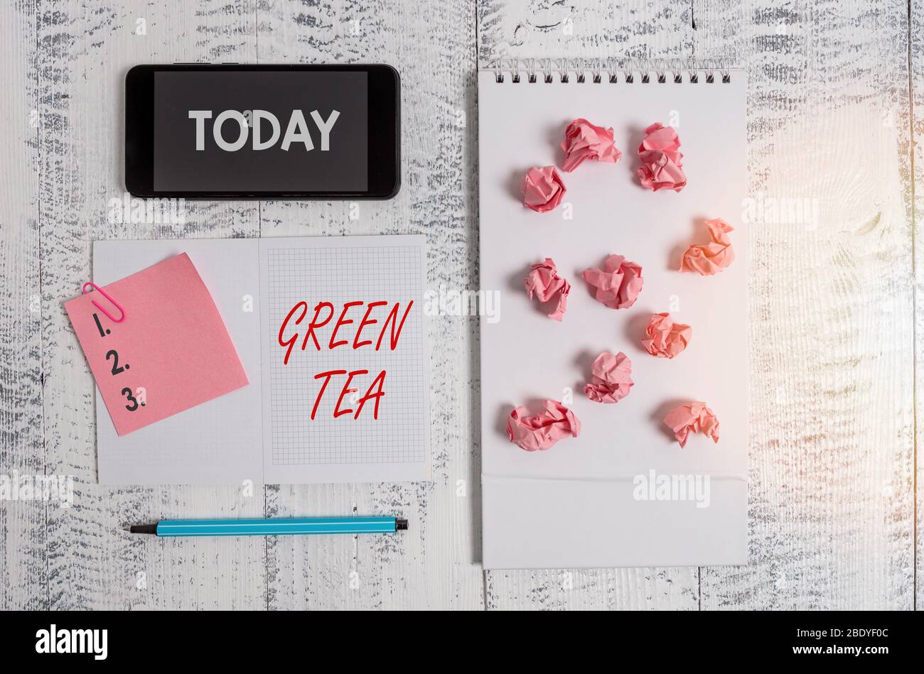 Word writing text Green Tea. Business photo showcasing type of tea that ...