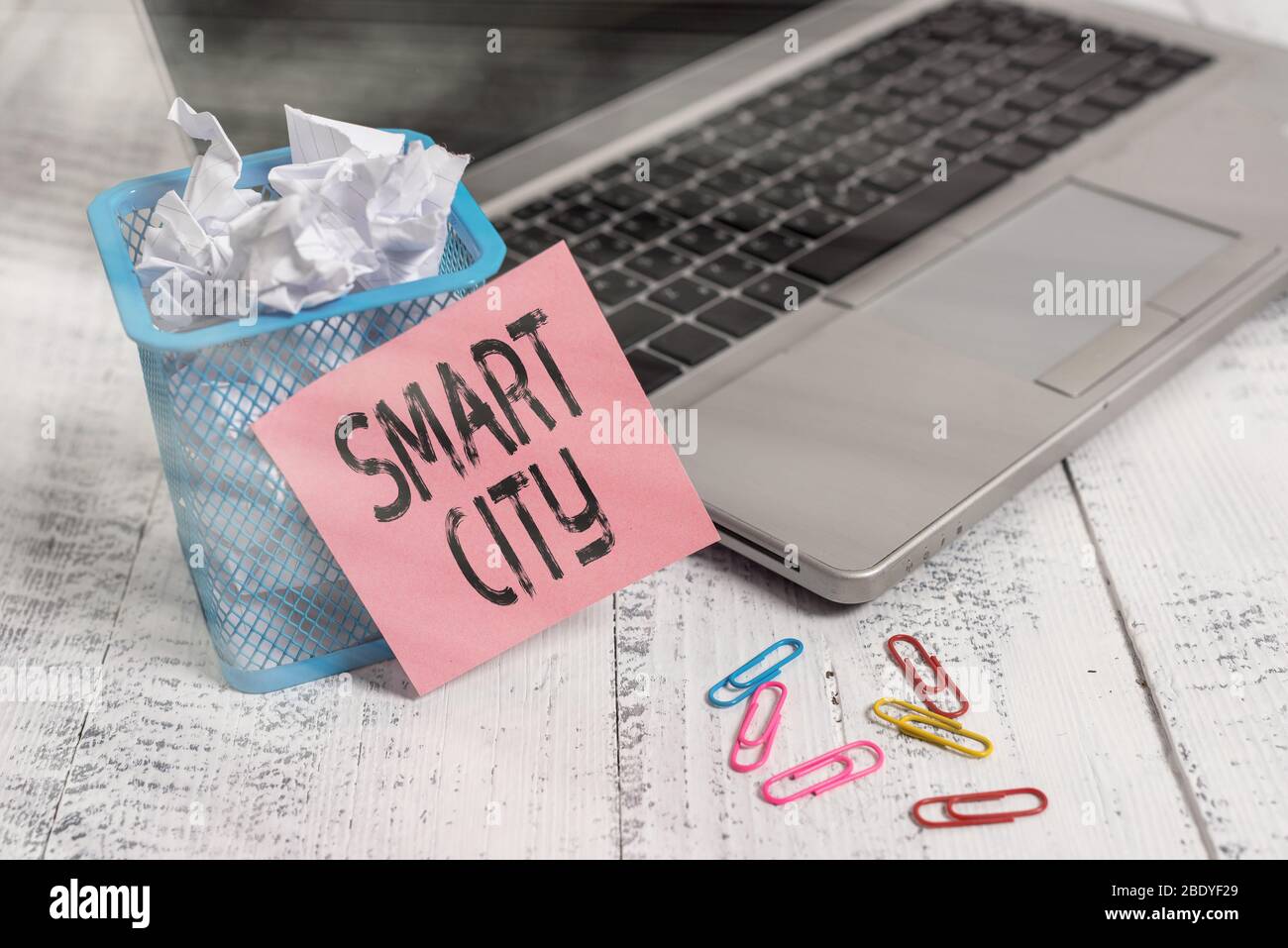 Conceptual hand writing showing Smart City. Concept meaning urban area ...