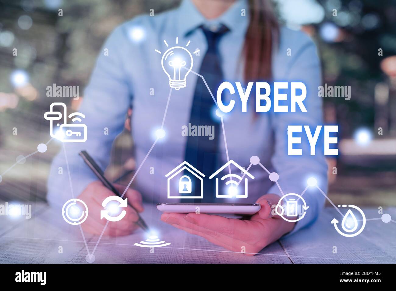 Conceptual hand writing showing Cyber Eye. Concept meaning tool engages ...