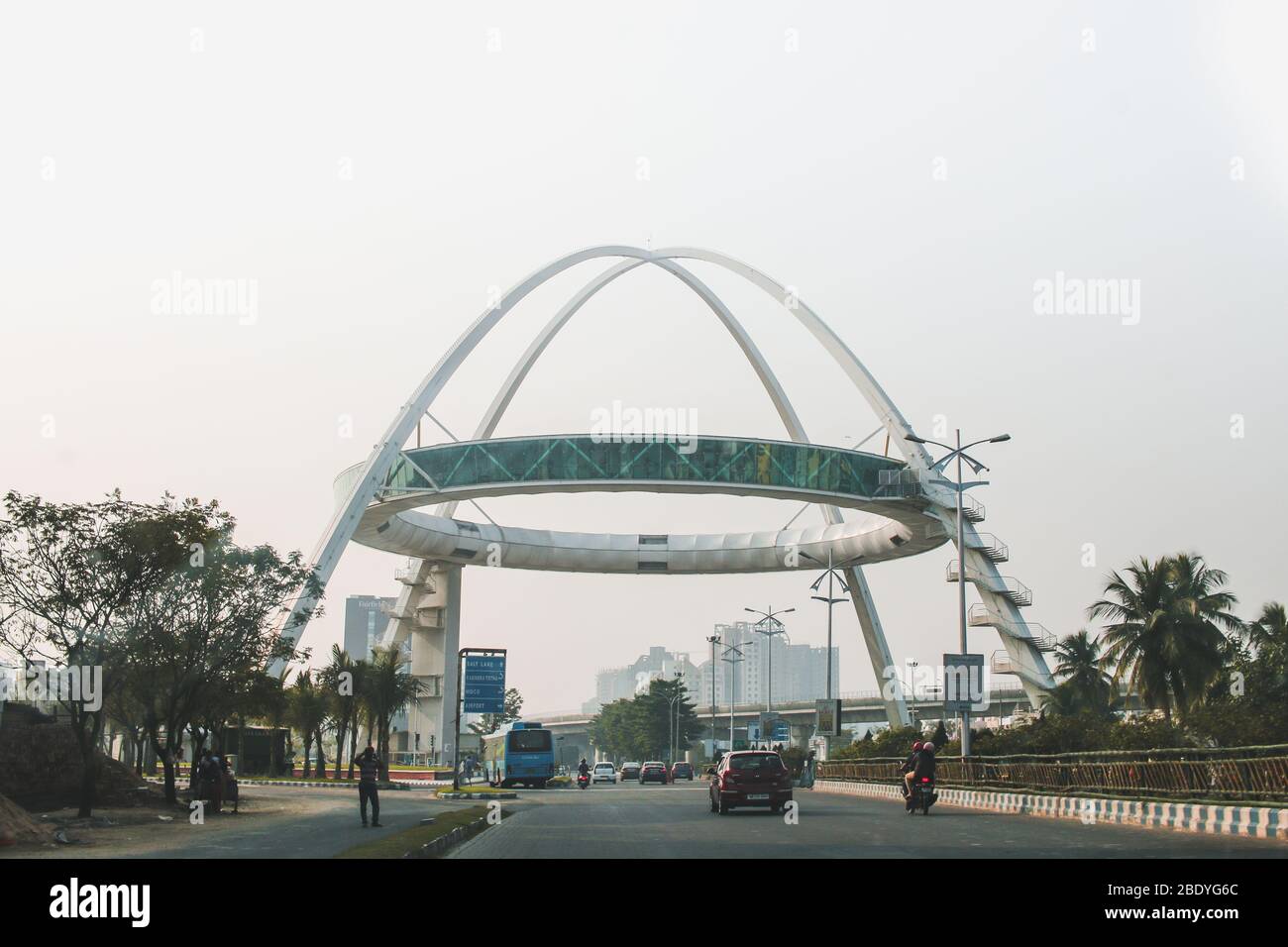 A spaceship like architecture of Biswa Bangla Gate, Kolkata Stock Photo ...