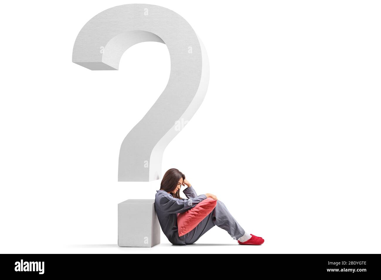 Question mark woman hi-res stock photography and images - Alamy