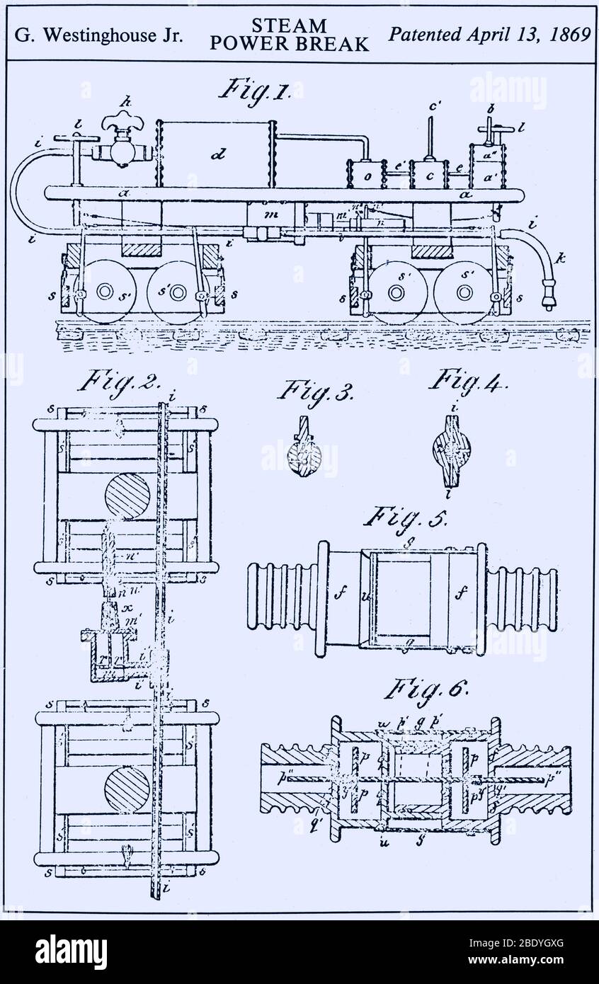 Westinghouse steam power brake patent hi-res stock photography and ...