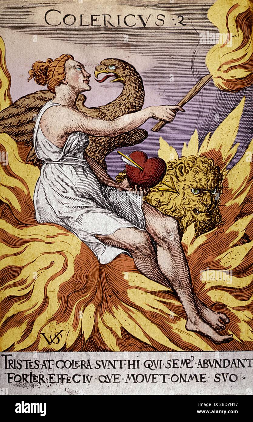 Hippocratic Medicine, Four Humors, Choleric Stock Photo - Alamy