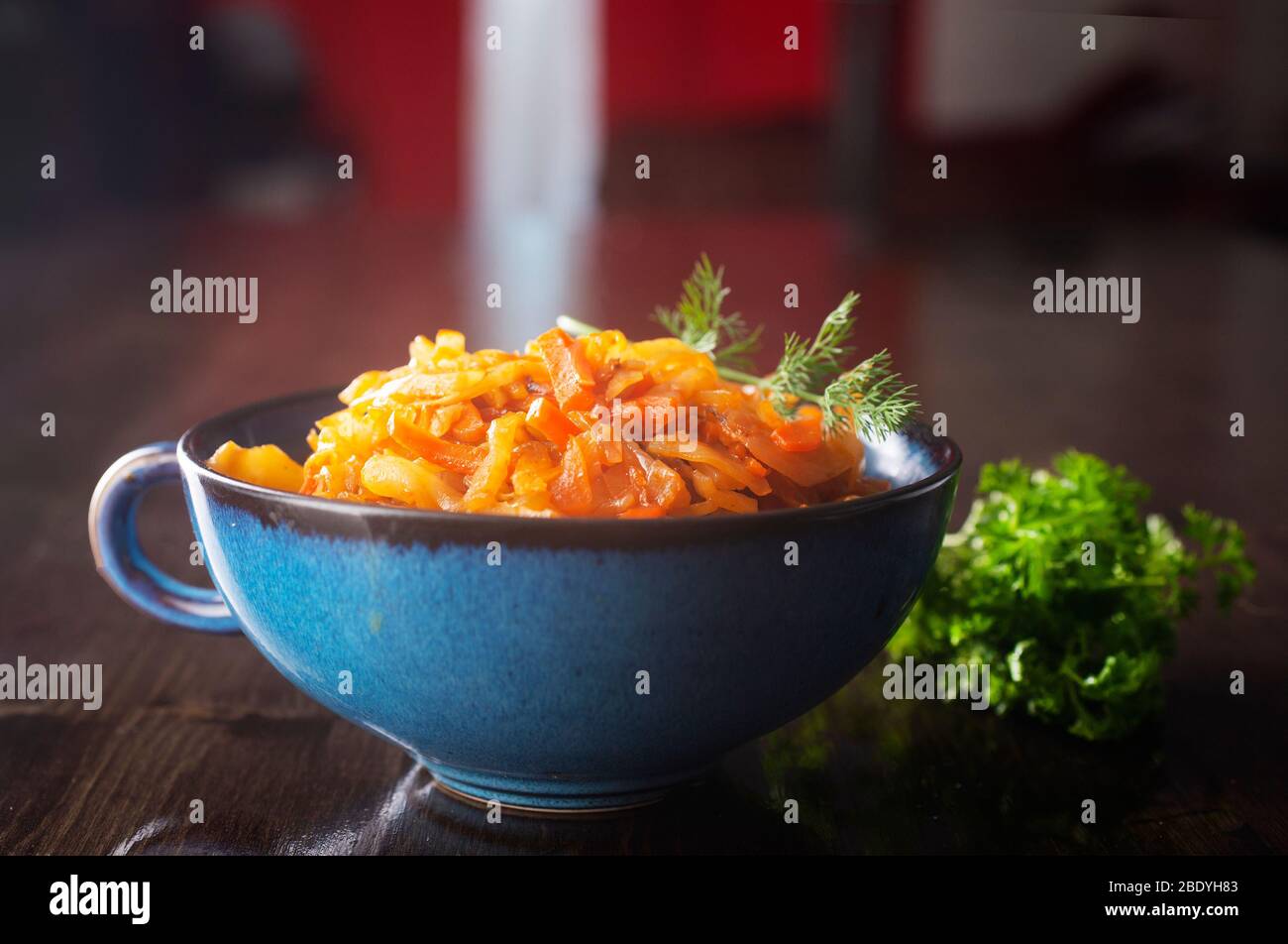 Cabbage stew with carrot in tomato sauce - traditional dish of Russian ...