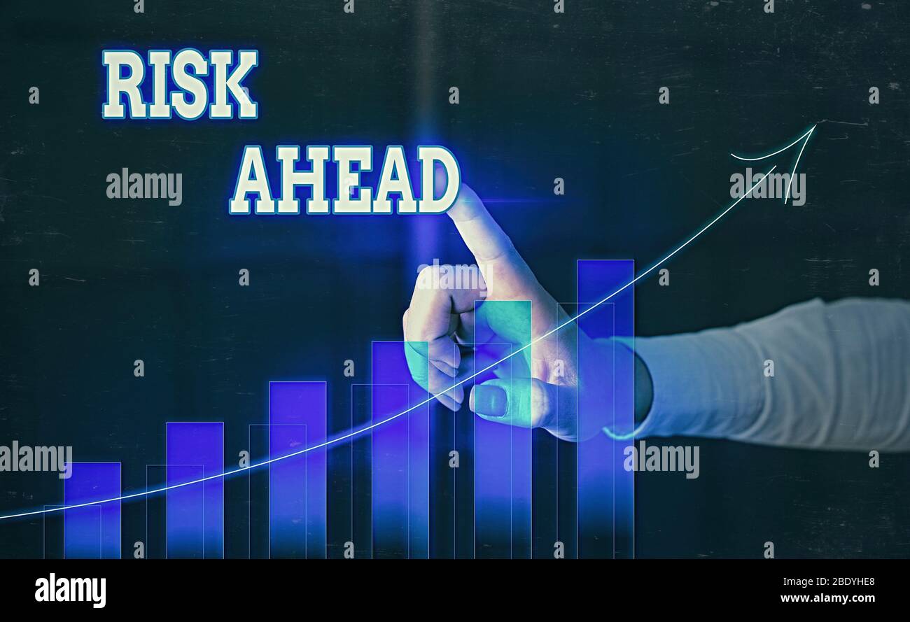 Conceptual hand writing showing Risk Ahead. Concept meaning A ...