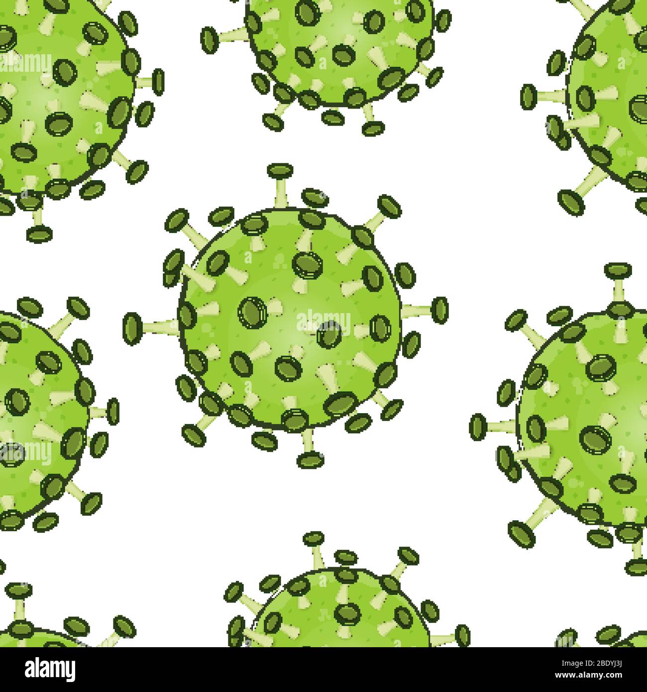 Vector seamless pattern of ncov-2019 green viruses with nipples ...