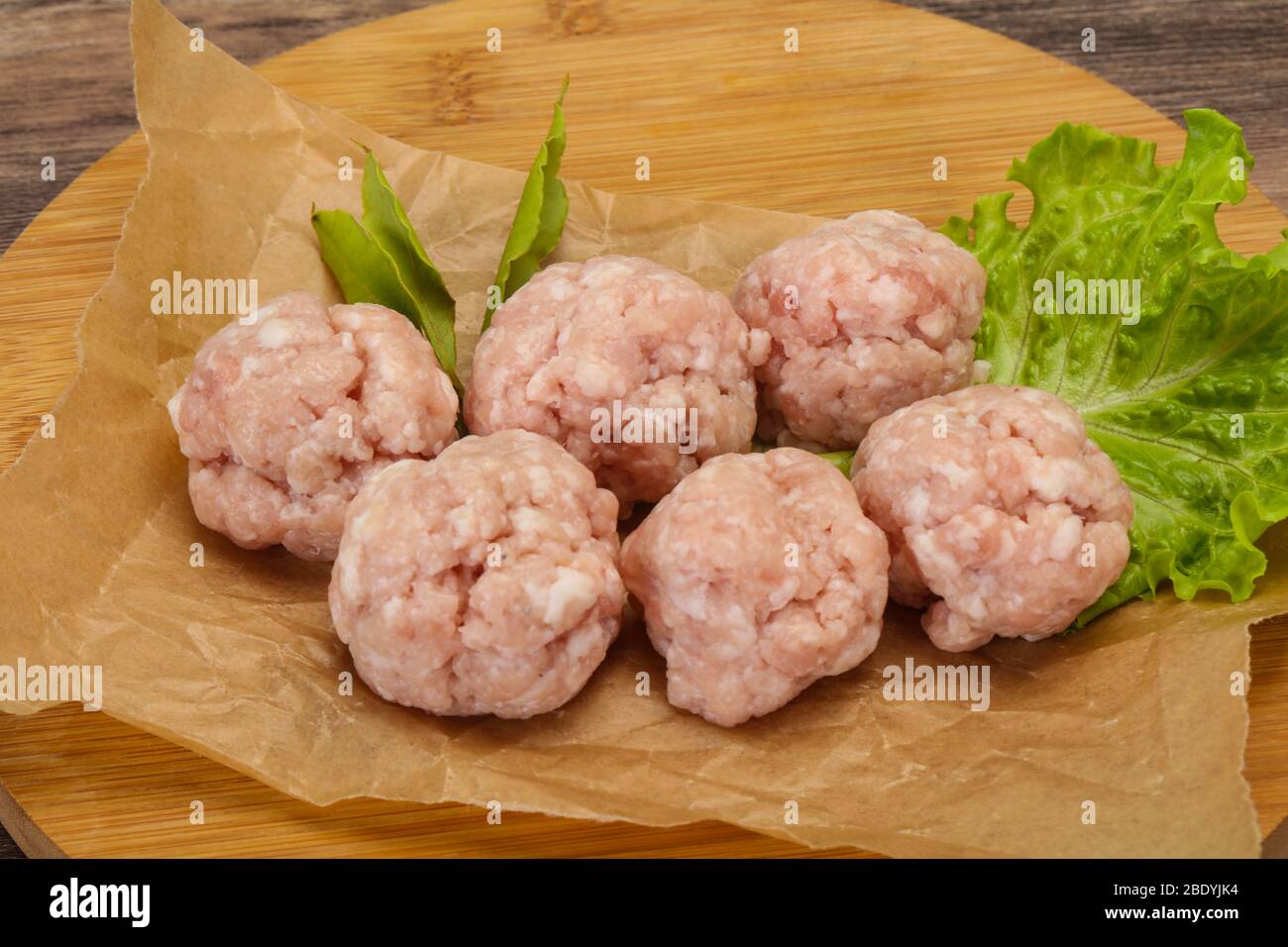 Homemade raw pork minced meatball ready for cooking Stock Photo - Alamy