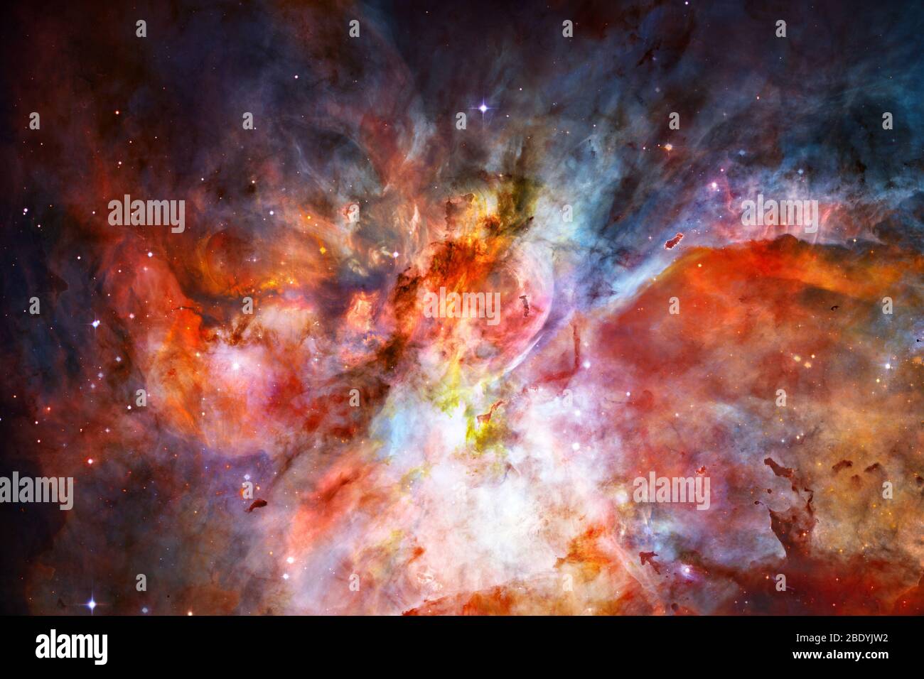 Nebulae and stars in outer space, glowing mysterious universe. Elements ...
