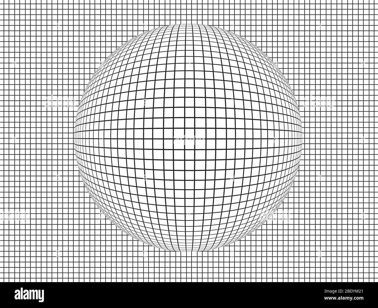 Vector illustration of a distorted surface. 2D pattern with fisheye 3D ...