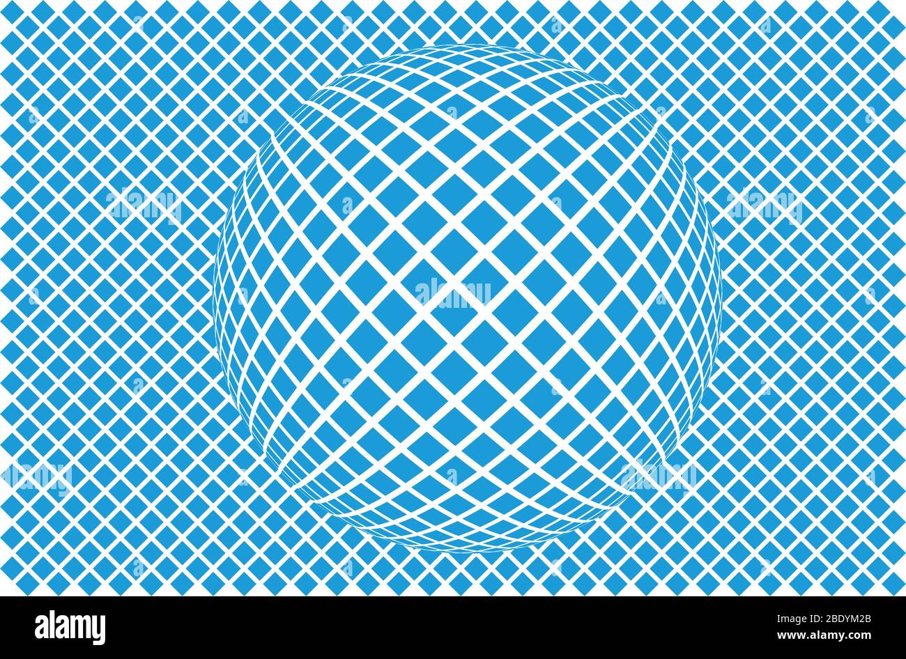 Vector illustration of a distorted surface. 2D pattern with fisheye 3D ...