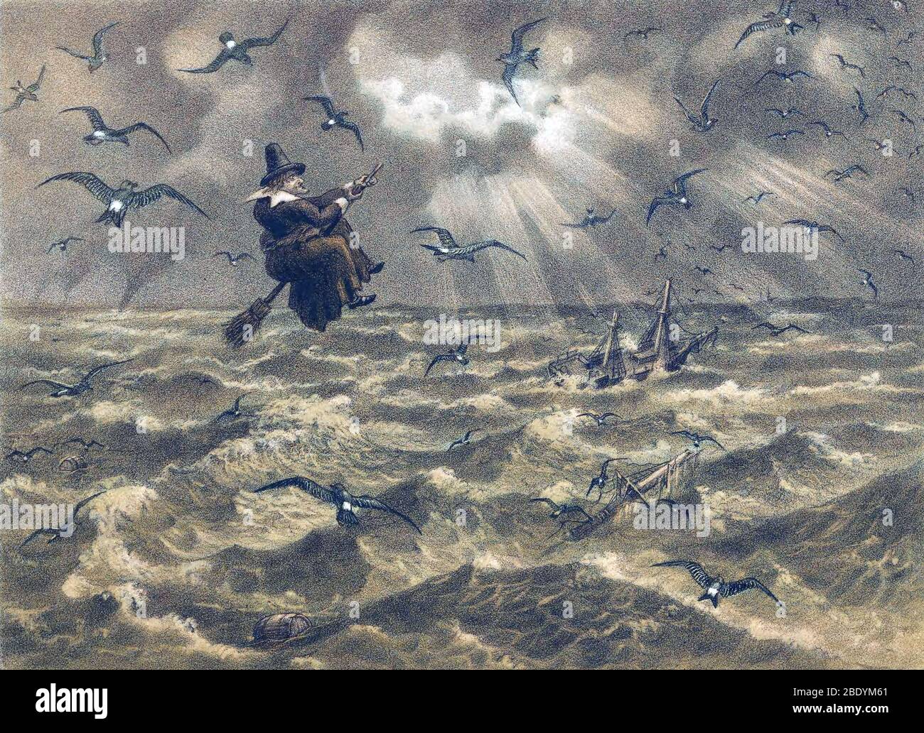 Flying witch hi-res stock photography and images - Alamy